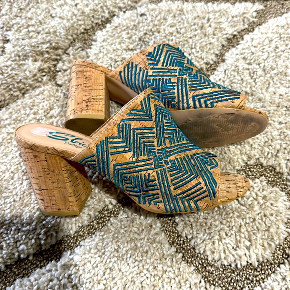 Sbicca Vintage Collection Cork Heel Open Toe Heel San… - Gem
